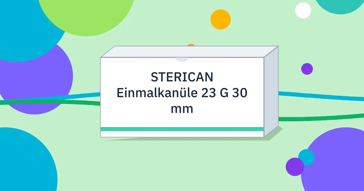 Symbolbild: Packung mit der Aufschrift STERICAN Einmalkanüle 23 G 30 mm (PZN 18746438) – Verfügbarkeit und Bezug in Apotheken in Frankfurt am Main