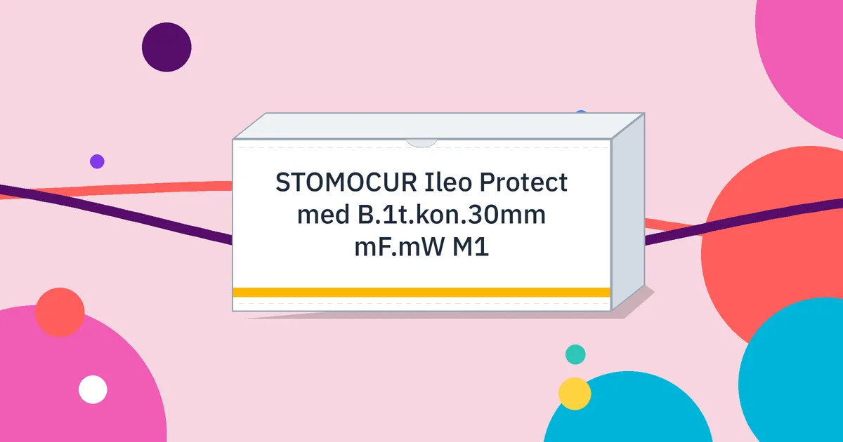 Symbolbild: Packung mit der Aufschrift STOMOCUR Ileo Protect med B.1t.kon.30mm mF.mW M1 (PZN 17558350) – Verfügbarkeit und Bezug in Apotheken in Frankfurt am Main