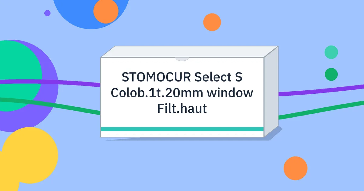 Symbolbild: Packung mit der Aufschrift STOMOCUR Select S Colob.1t.20mm window Filt.haut (PZN 12726268) – Verfügbarkeit und Bezug in Apotheken in Frankfurt am Main