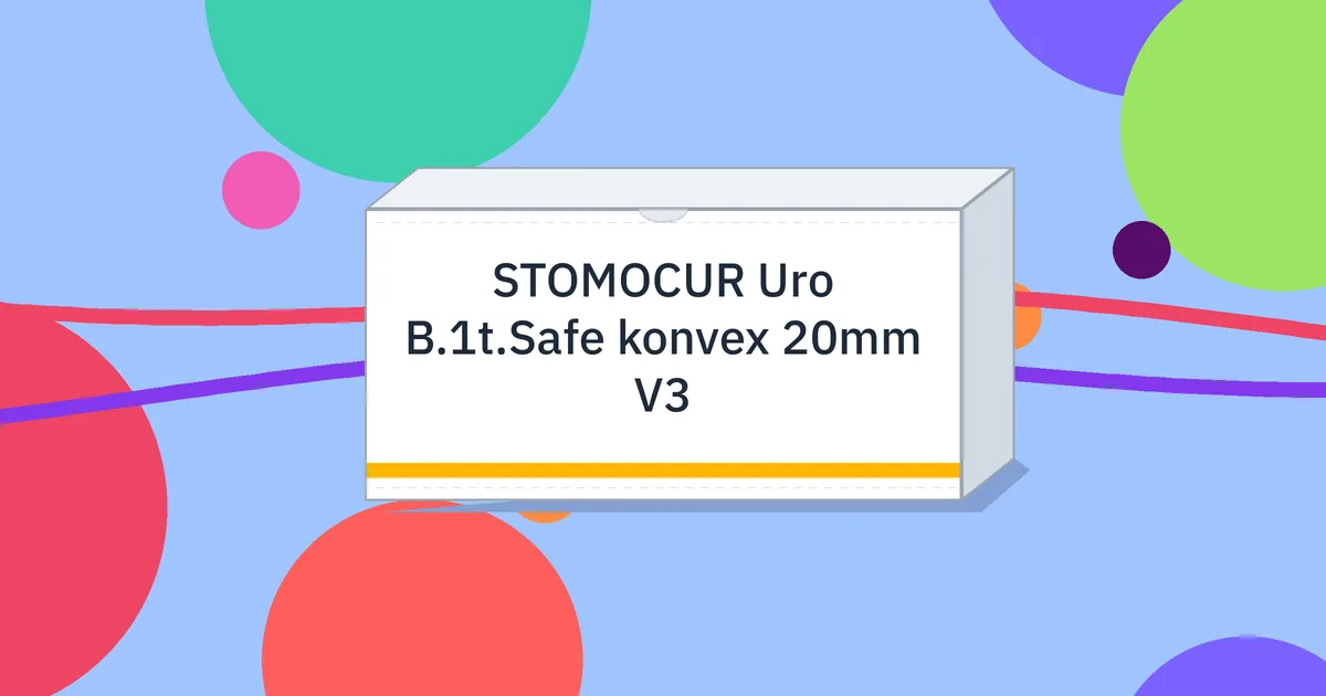 Symbolbild: Packung mit der Aufschrift STOMOCUR Uro B.1t.Safe konvex 20mm V3 (PZN 13866899) – Verfügbarkeit und Bezug in Apotheken in Frankfurt am Main