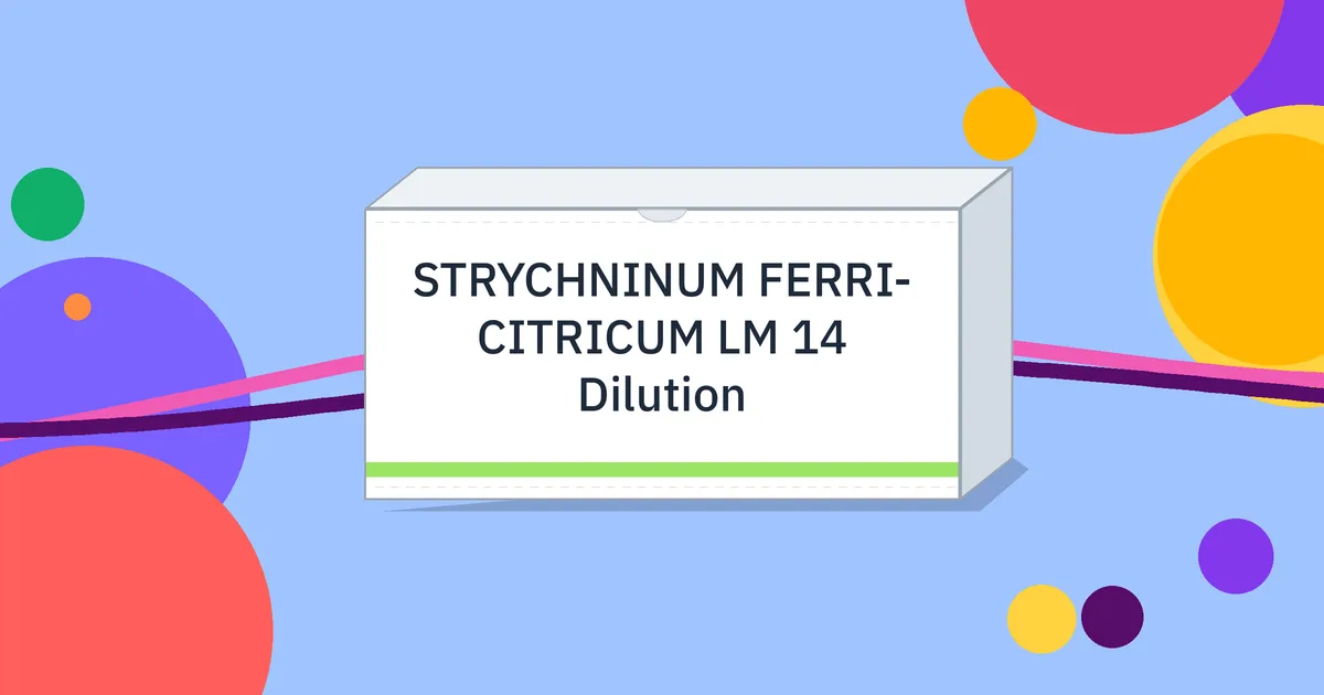 Symbolbild: Packung mit der Aufschrift STRYCHNINUM FERRI-CITRICUM LM 14 Dilution (PZN 13206298) – Verfügbarkeit und Bezug in Apotheken in Frankfurt am Main