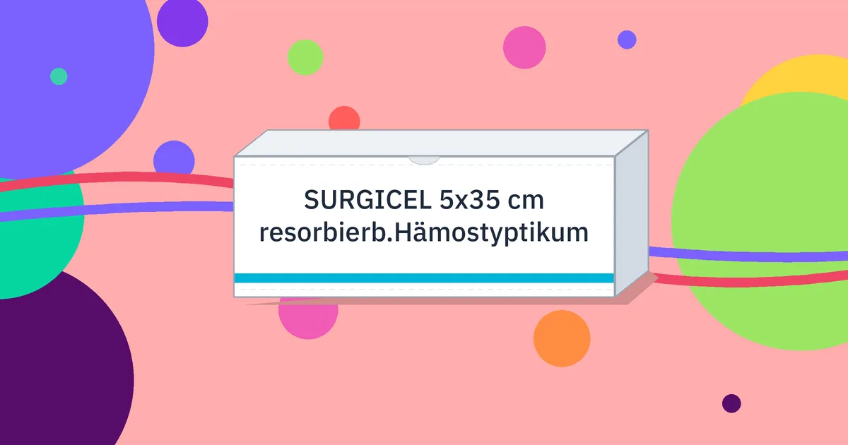 Symbolbild: Packung mit der Aufschrift SURGICEL 5x35 cm resorbierb.Hämostyptikum (PZN 19147243) – Verfügbarkeit und Bezug in Apotheken in Frankfurt am Main