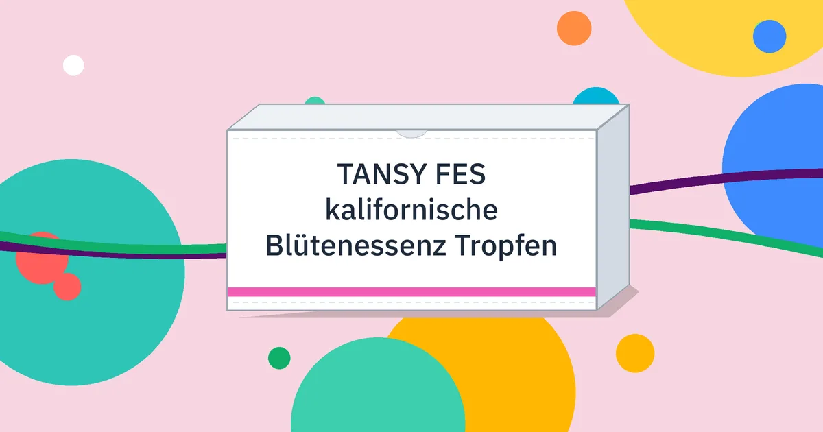 Symbolbild: Packung mit der Aufschrift TANSY FES kalifornische Blütenessenz Tropfen (PZN 09174003) – Verfügbarkeit und Bezug in Apotheken in Frankfurt am Main