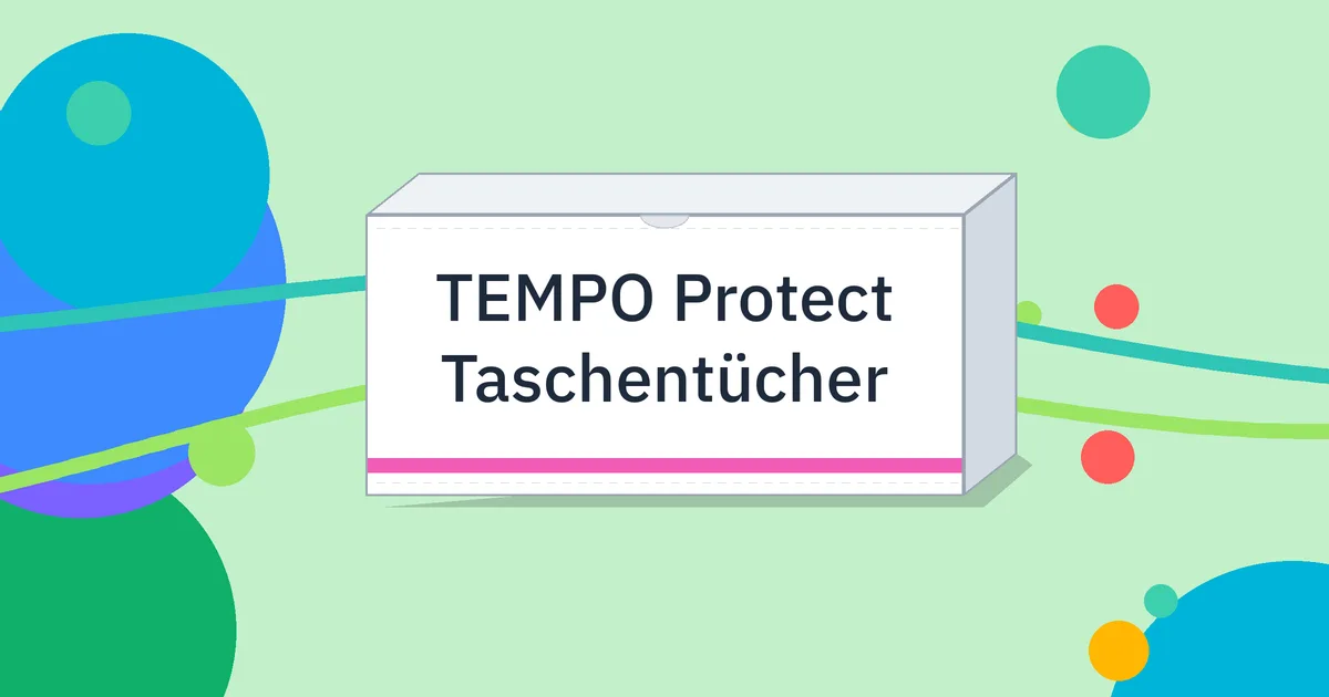 Symbolbild: Packung mit der Aufschrift TEMPO Protect Taschentücher (PZN 11513197) – Verfügbarkeit und Bezug in Apotheken in Frankfurt am Main