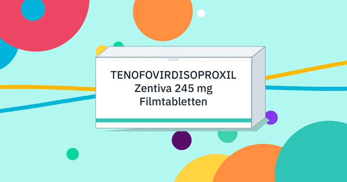 Symbolbild: Packung mit der Aufschrift TENOFOVIRDISOPROXIL Zentiva 245 mg Filmtabletten (PZN 15896522) – Verfügbarkeit und Bezug in Apotheken in Frankfurt am Main