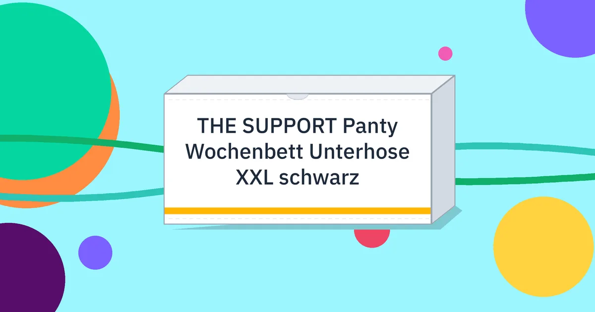 Symbolbild: Packung mit der Aufschrift THE SUPPORT Panty Wochenbett Unterhose XXL schwarz (PZN 19706257) – Verfügbarkeit und Bezug in Apotheken in Frankfurt am Main