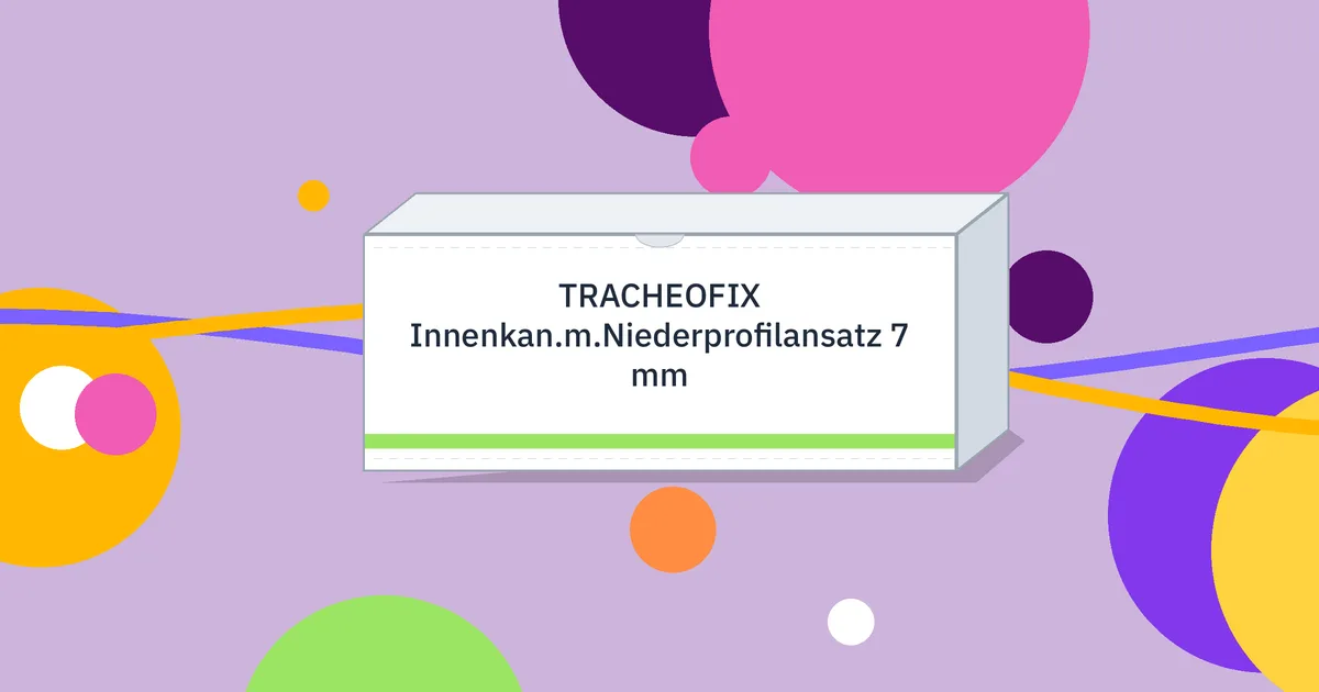 Symbolbild: Packung mit der Aufschrift TRACHEOFIX Innenkan.m.Niederprofilansatz 7 mm (PZN 04164804) – Verfügbarkeit und Bezug in Apotheken in Frankfurt am Main