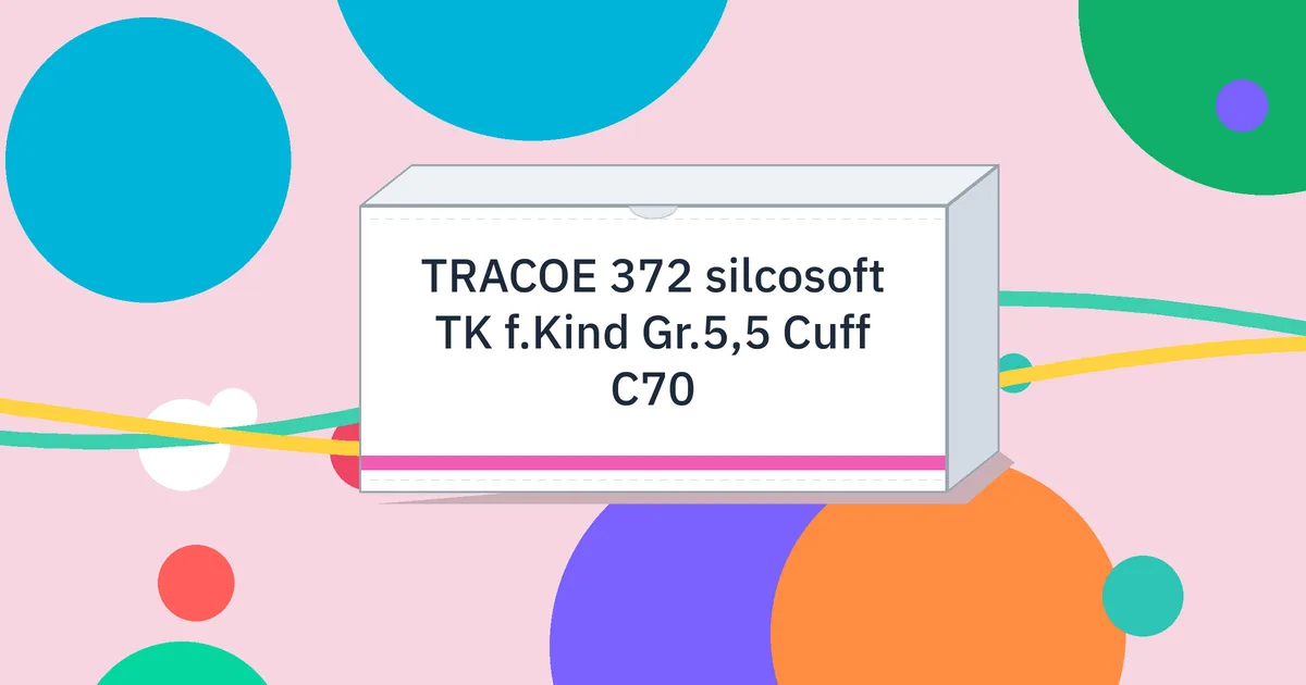 Symbolbild: Packung mit der Aufschrift TRACOE 372 silcosoft TK f.Kind Gr.5,5 Cuff C70 (PZN 14316706) – Verfügbarkeit und Bezug in Apotheken in Frankfurt am Main