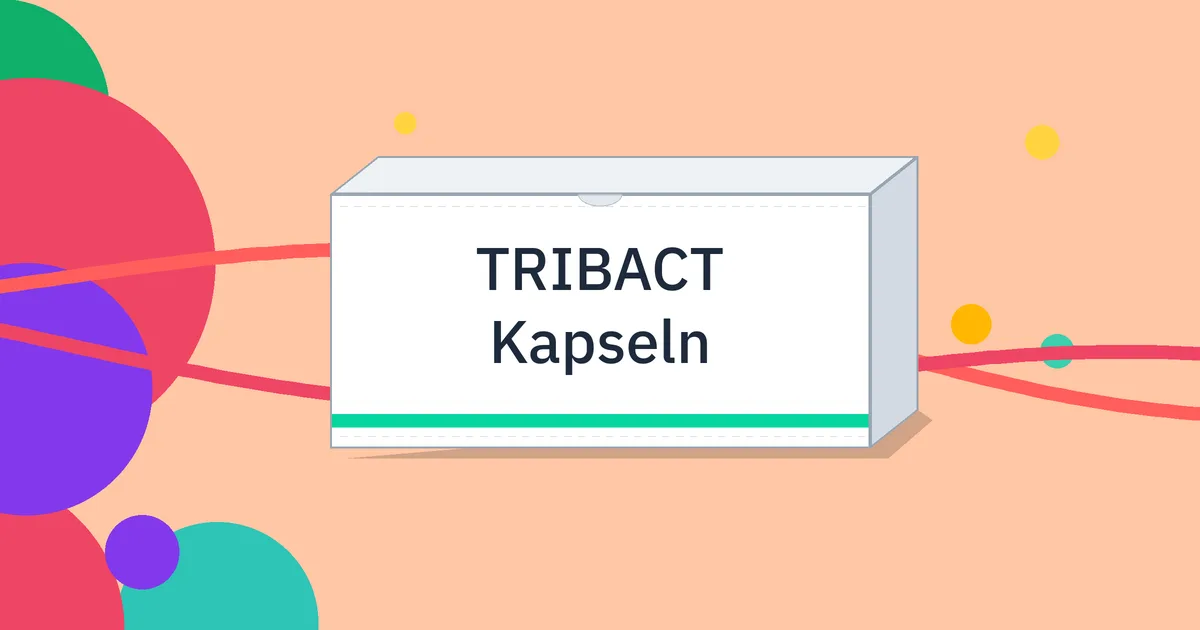 Symbolbild: Packung mit der Aufschrift TRIBACT Kapseln (PZN 19275811) – Verfügbarkeit und Bezug in Apotheken in Frankfurt am Main