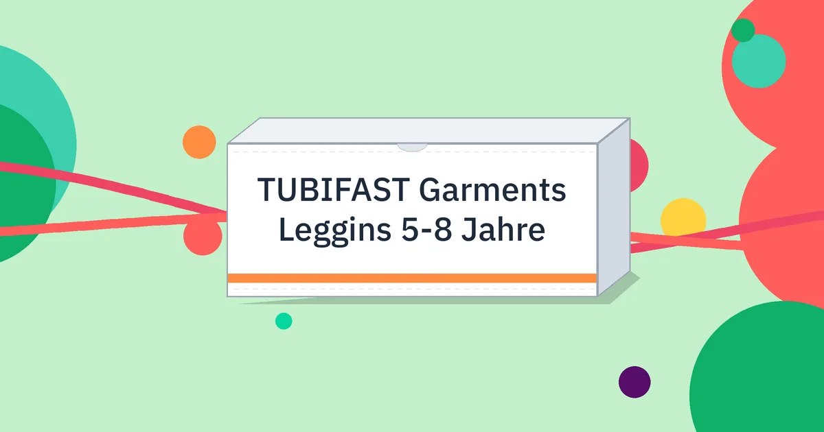 Symbolbild: Packung mit der Aufschrift TUBIFAST Garments Leggins 5-8 Jahre (PZN 10064774) – Verfügbarkeit und Bezug in Apotheken in Frankfurt am Main