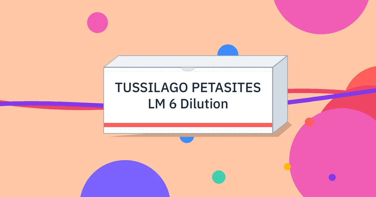 Symbolbild: Packung mit der Aufschrift TUSSILAGO PETASITES LM 6 Dilution (PZN 13254268) – Verfügbarkeit und Bezug in Apotheken in Frankfurt am Main
