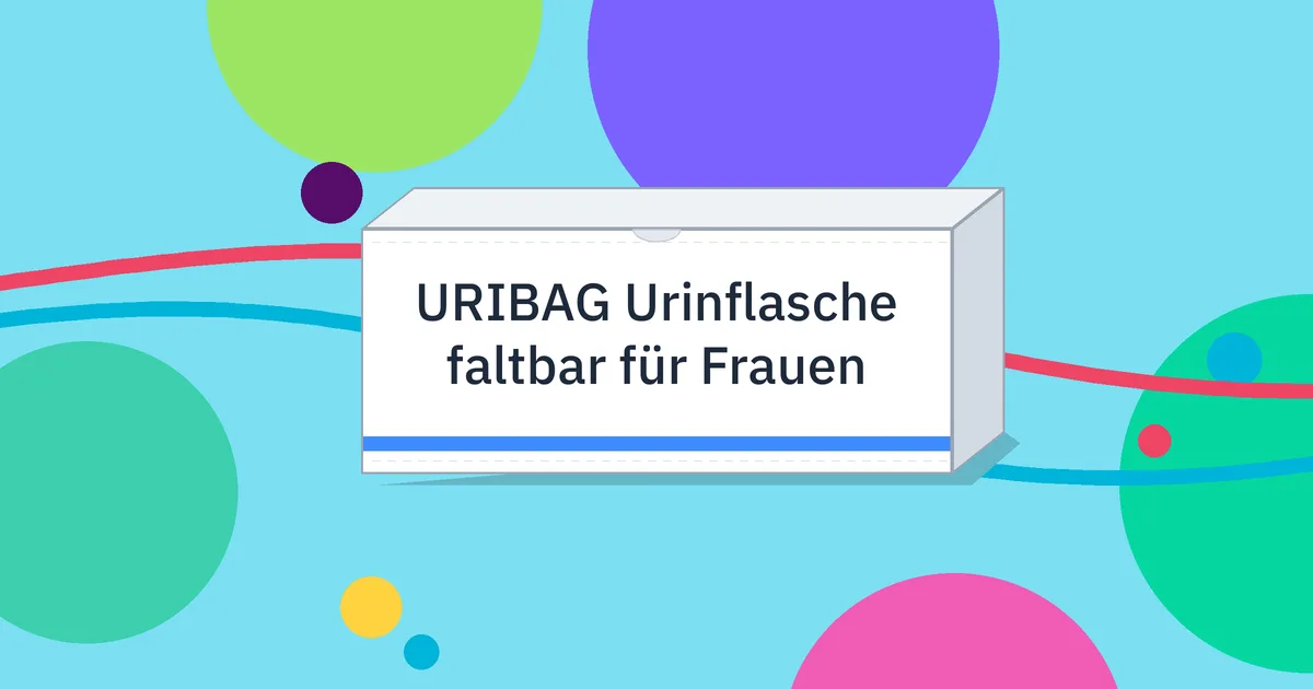 Symbolbild: Packung mit der Aufschrift URIBAG Urinflasche faltbar für Frauen (PZN 00680319) – Verfügbarkeit und Bezug in Apotheken in Frankfurt am Main