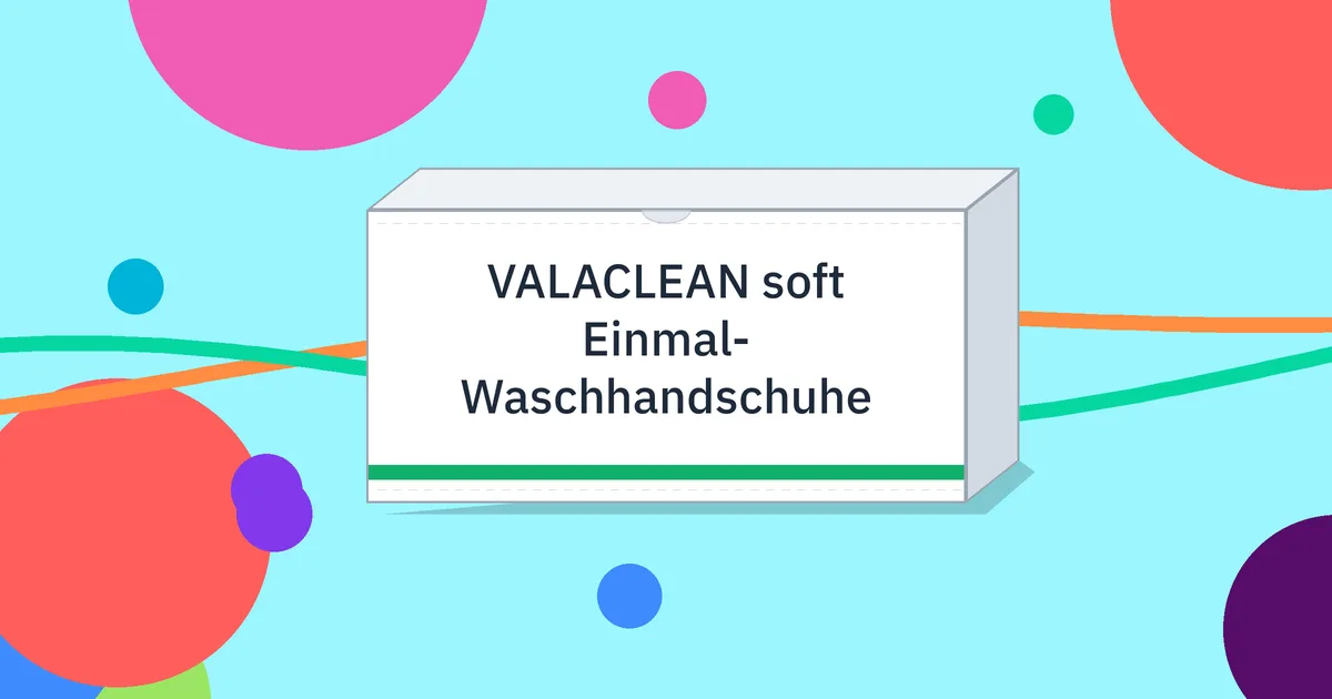 Symbolbild: Packung mit der Aufschrift VALACLEAN soft Einmal-Waschhandschuhe (PZN 13745983) – Verfügbarkeit und Bezug in Apotheken in Frankfurt am Main