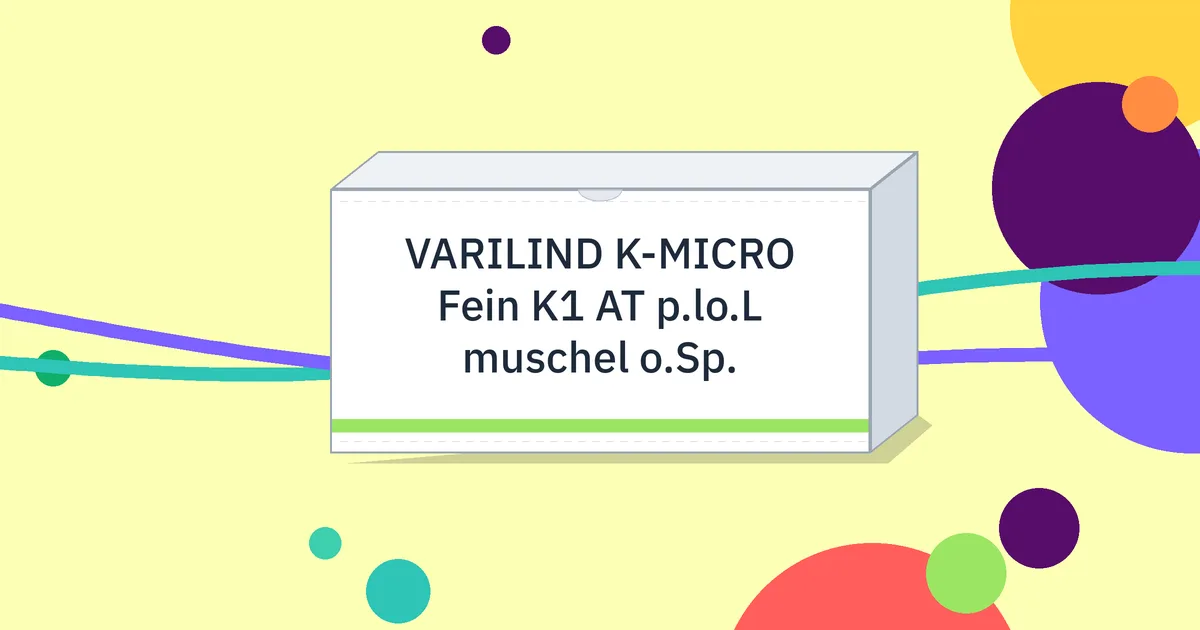 Symbolbild: Packung mit der Aufschrift VARILIND K-MICRO Fein K1 AT p.lo.L muschel o.Sp. (PZN 20553095) – Verfügbarkeit und Bezug in Apotheken in Frankfurt am Main