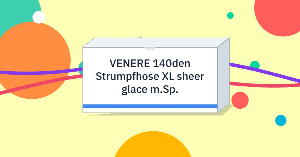 Symbolbild: Packung mit der Aufschrift VENERE 140den Strumpfhose XL sheer glace m.Sp. (PZN 16171761) – Verfügbarkeit und Bezug in Apotheken in Frankfurt am Main
