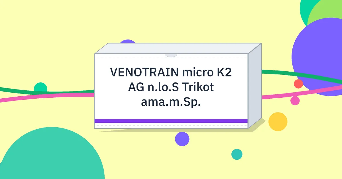 Symbolbild: Packung mit der Aufschrift VENOTRAIN micro K2 AG n.lo.S Trikot ama.m.Sp. (PZN 05712596) – Verfügbarkeit und Bezug in Apotheken in Frankfurt am Main