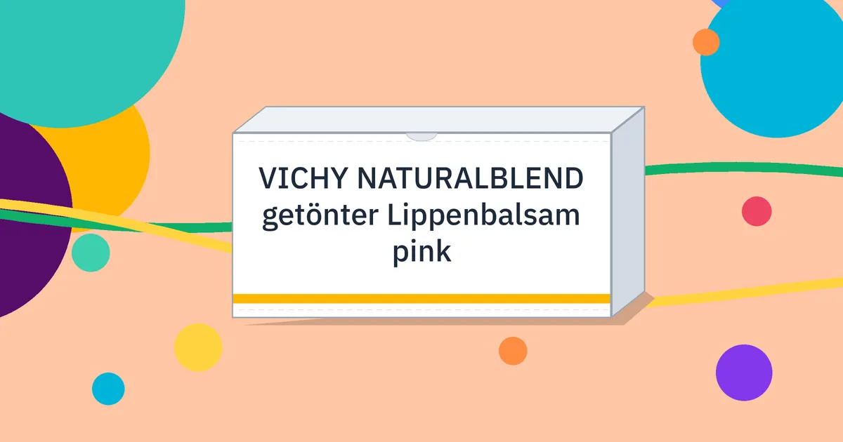 Symbolbild: Packung mit der Aufschrift VICHY NATURALBLEND getönter Lippenbalsam pink (PZN 15236317) – Verfügbarkeit und Bezug in Apotheken in Frankfurt am Main