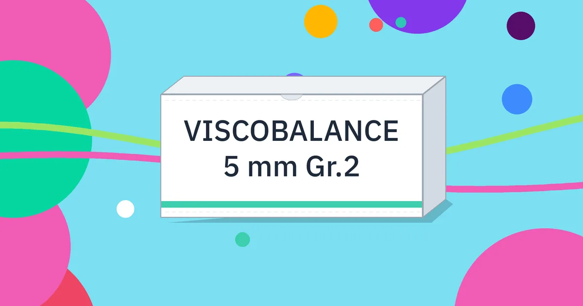 Symbolbild: Packung mit der Aufschrift VISCOBALANCE 5 mm Gr.2 (PZN 03942582) – Verfügbarkeit und Bezug in Apotheken in Frankfurt am Main
