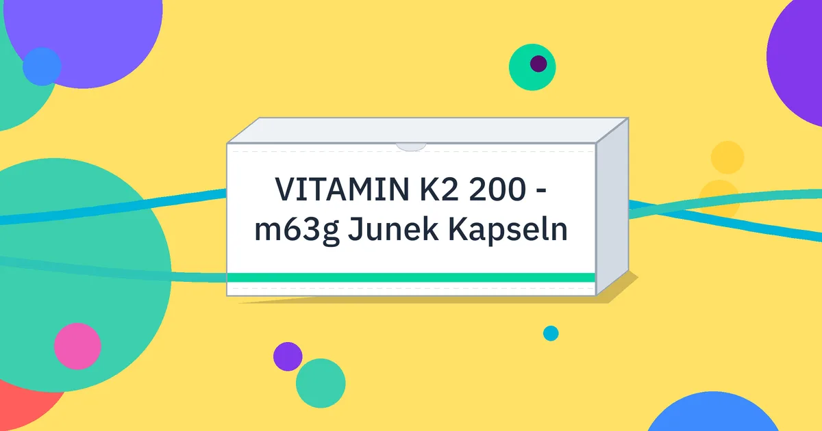 Symbolbild: Packung mit der Aufschrift VITAMIN K2 200 -m63g Junek Kapseln (PZN 16572394) – Verfügbarkeit und Bezug in Apotheken in Frankfurt am Main
