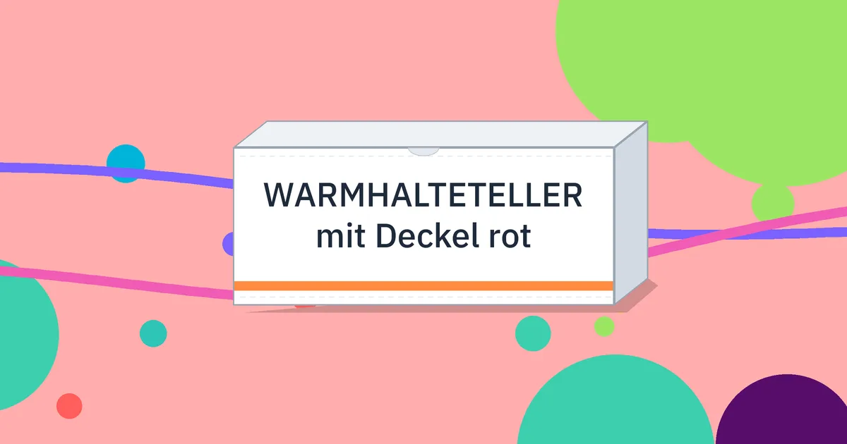 Symbolbild: Packung mit der Aufschrift WARMHALTETELLER mit Deckel rot (PZN 11350370) – Verfügbarkeit und Bezug in Apotheken in Frankfurt am Main