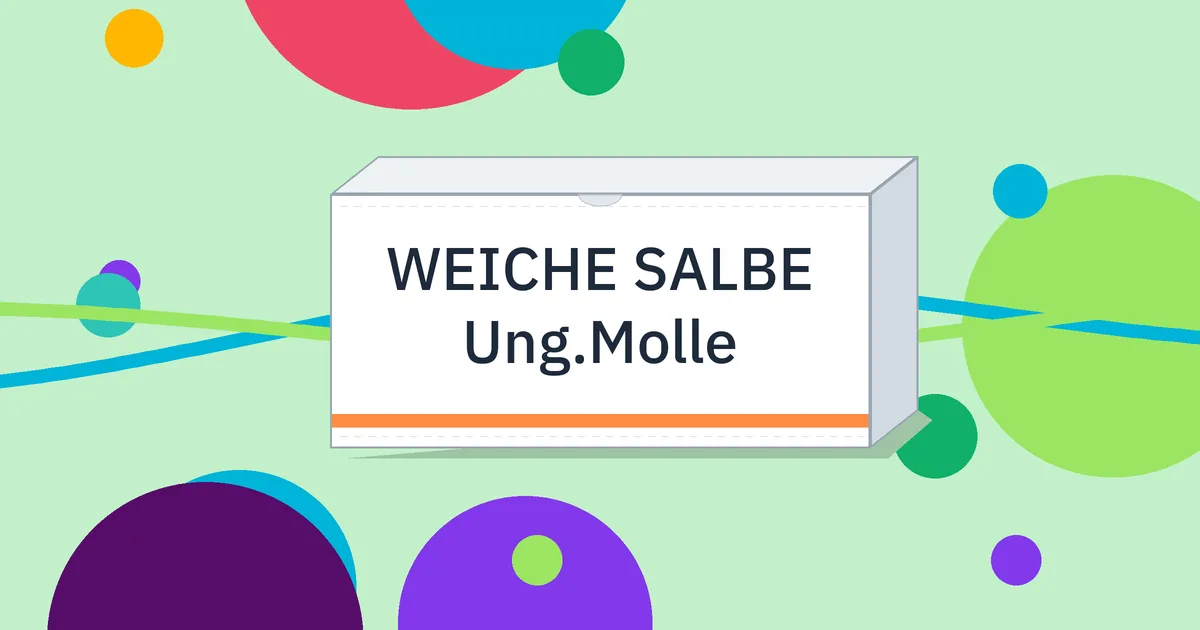 Symbolbild: Packung mit der Aufschrift WEICHE SALBE Ung.Molle (PZN 16729648) – Verfügbarkeit und Bezug in Apotheken in Frankfurt am Main