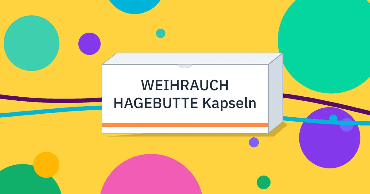 Symbolbild: Packung mit der Aufschrift WEIHRAUCH HAGEBUTTE Kapseln (PZN 17399727) – Verfügbarkeit und Bezug in Apotheken in Frankfurt am Main
