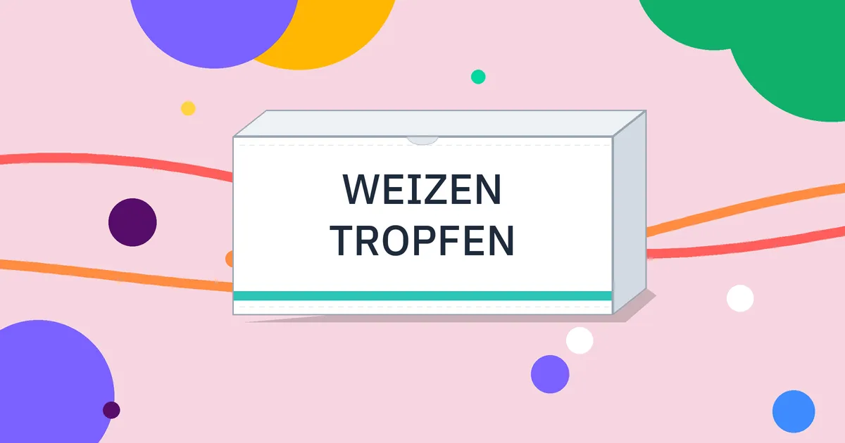 Symbolbild: Packung mit der Aufschrift WEIZEN TROPFEN (PZN 15230148) – Verfügbarkeit und Bezug in Apotheken in Frankfurt am Main