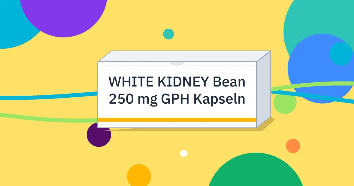 Symbolbild: Packung mit der Aufschrift WHITE KIDNEY Bean 250 mg GPH Kapseln (PZN 04411705) – Verfügbarkeit und Bezug in Apotheken in Frankfurt am Main