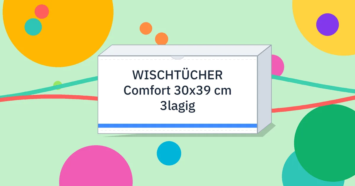 Symbolbild: Packung mit der Aufschrift WISCHTÜCHER Comfort 30x39 cm 3lagig (PZN 04239850) – Verfügbarkeit und Bezug in Apotheken in Frankfurt am Main
