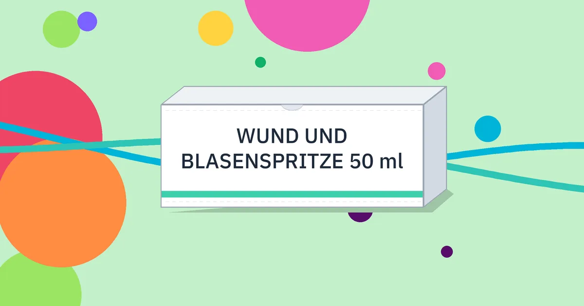 Symbolbild: Packung mit der Aufschrift WUND UND BLASENSPRITZE 50 ml (PZN 08585276) – Verfügbarkeit und Bezug in Apotheken in Frankfurt am Main