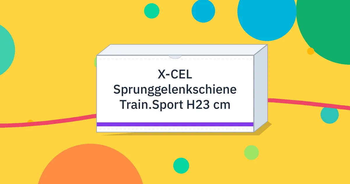 Symbolbild: Packung mit der Aufschrift X-CEL Sprunggelenkschiene Train.Sport H23 cm (PZN 04496481) – Verfügbarkeit und Bezug in Apotheken in Frankfurt am Main