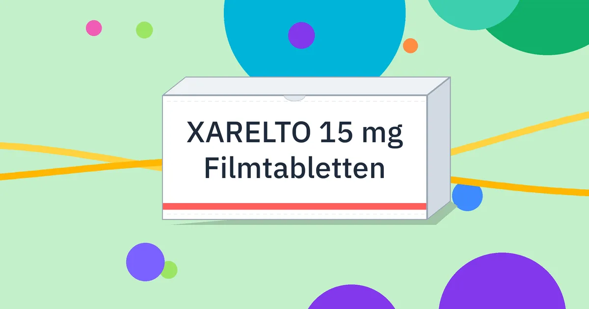 Symbolbild: Packung mit der Aufschrift XARELTO 15 mg Filmtabletten (PZN 16330082) – Verfügbarkeit und Bezug in Apotheken in Frankfurt am Main