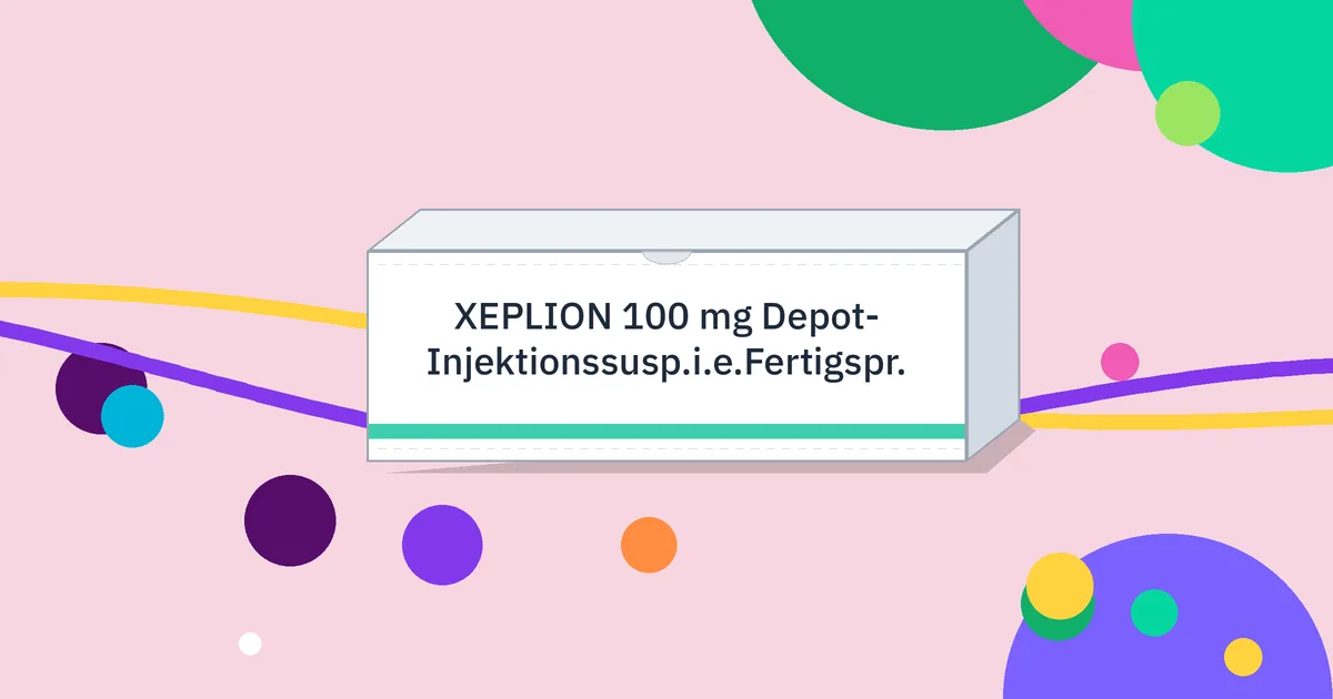 Symbolbild: Packung mit der Aufschrift XEPLION 100 mg Depot-Injektionssusp.i.e.Fertigspr. (PZN 10526192) – Verfügbarkeit und Bezug in Apotheken in Frankfurt am Main
