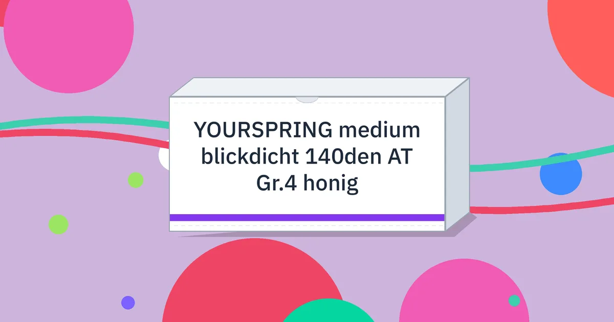 Symbolbild: Packung mit der Aufschrift YOURSPRING medium blickdicht 140den AT Gr.4 honig (PZN 18057940) – Verfügbarkeit und Bezug in Apotheken in Frankfurt am Main