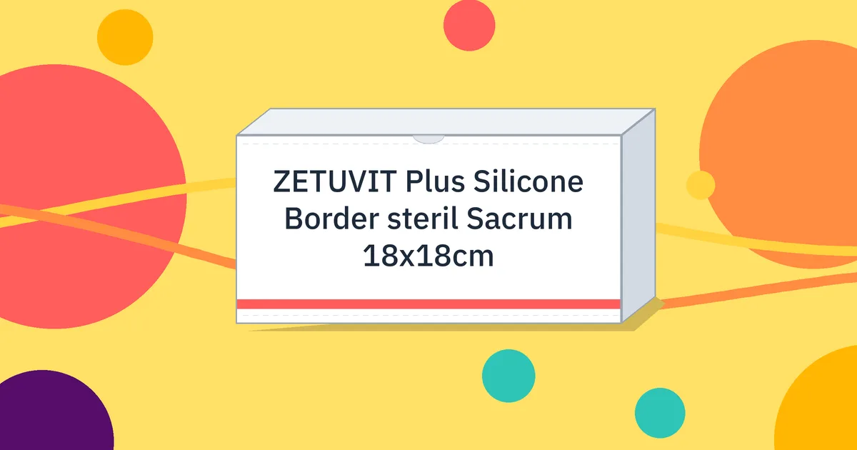 Symbolbild: Packung mit der Aufschrift ZETUVIT Plus Silicone Border steril Sacrum 18x18cm (PZN 20124951) – Verfügbarkeit und Bezug in Apotheken in Frankfurt am Main