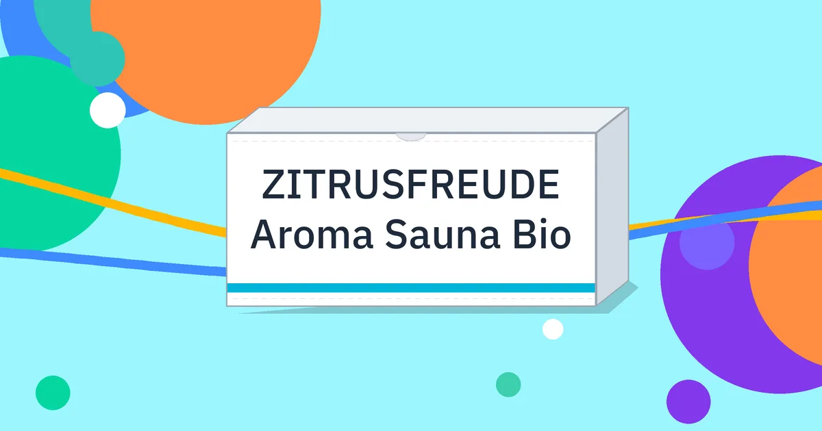 Symbolbild: Packung mit der Aufschrift ZITRUSFREUDE Aroma Sauna Bio (PZN 18001543) – Verfügbarkeit und Bezug in Apotheken in Frankfurt am Main