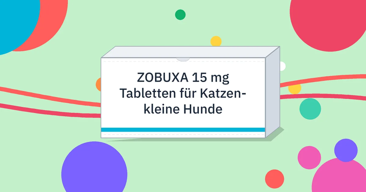 Symbolbild: Packung mit der Aufschrift ZOBUXA 15 mg Tabletten für Katzen-kleine Hunde (PZN 09309236) – Verfügbarkeit und Bezug in Apotheken in Frankfurt am Main