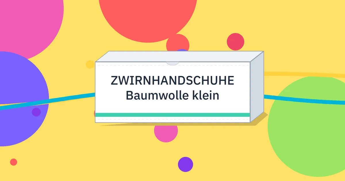 Symbolbild: Packung mit der Aufschrift ZWIRNHANDSCHUHE Baumwolle klein (PZN 12500831) – Verfügbarkeit und Bezug in Apotheken in Frankfurt am Main