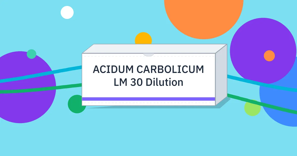 Symbolbild: Packung mit der Aufschrift ACIDUM CARBOLICUM LM 30 Dilution (PZN 13272088) – Verfügbarkeit und Bezug in Apotheken in Frankfurt am Main