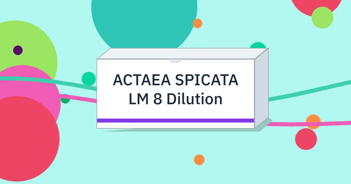 Symbolbild: Packung mit der Aufschrift ACTAEA SPICATA LM 8 Dilution (PZN 13293417) – Verfügbarkeit und Bezug in Apotheken in Frankfurt am Main