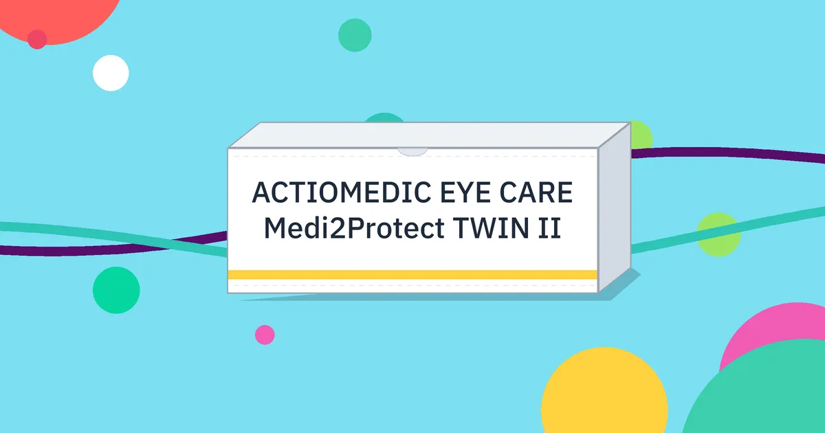 Symbolbild: Packung mit der Aufschrift ACTIOMEDIC EYE CARE Medi2Protect TWIN II (PZN 12592508) – Verfügbarkeit und Bezug in Apotheken in Frankfurt am Main