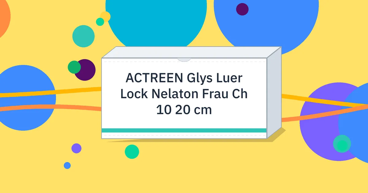 Symbolbild: Packung mit der Aufschrift ACTREEN Glys Luer Lock Nelaton Frau Ch 10 20 cm (PZN 04400050) – Verfügbarkeit und Bezug in Apotheken in Frankfurt am Main