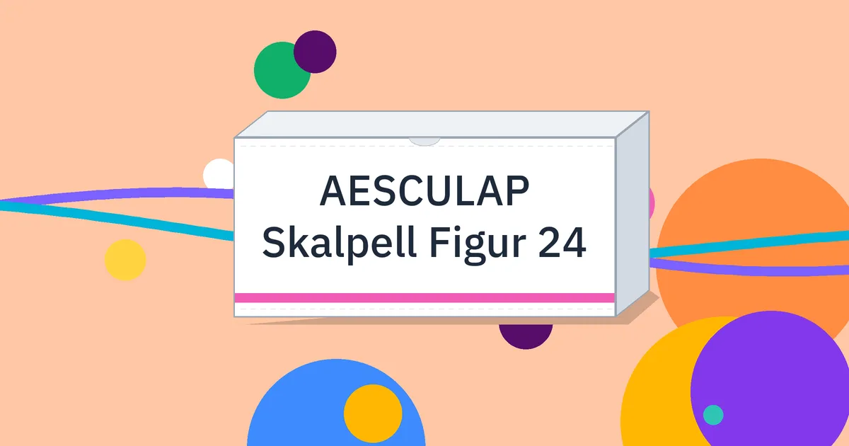 Symbolbild: Packung mit der Aufschrift AESCULAP Skalpell Figur 24 (PZN 11514239) – Verfügbarkeit und Bezug in Apotheken in Frankfurt am Main