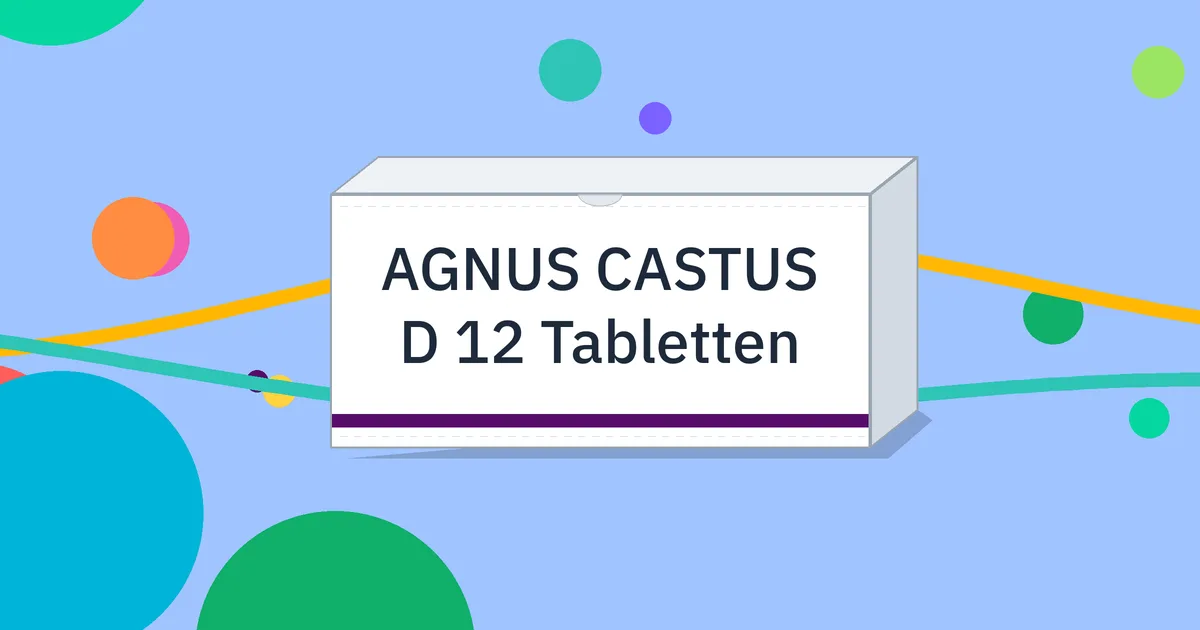 Symbolbild: Packung mit der Aufschrift AGNUS CASTUS D 12 Tabletten (PZN 02624609) – Verfügbarkeit und Bezug in Apotheken in Frankfurt am Main