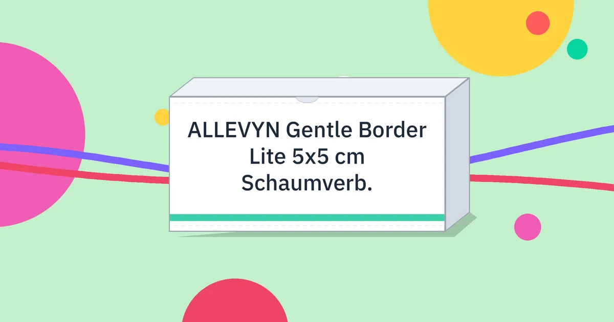 Symbolbild: Packung mit der Aufschrift ALLEVYN Gentle Border Lite 5x5 cm Schaumverb. (PZN 20658026) – Verfügbarkeit und Bezug in Apotheken in Frankfurt am Main