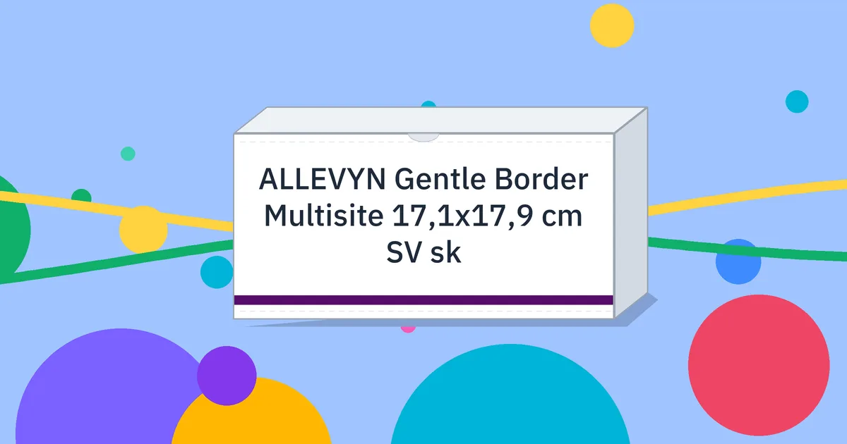 Symbolbild: Packung mit der Aufschrift ALLEVYN Gentle Border Multisite 17,1x17,9 cm SV sk (PZN 02174276) – Verfügbarkeit und Bezug in Apotheken in Frankfurt am Main