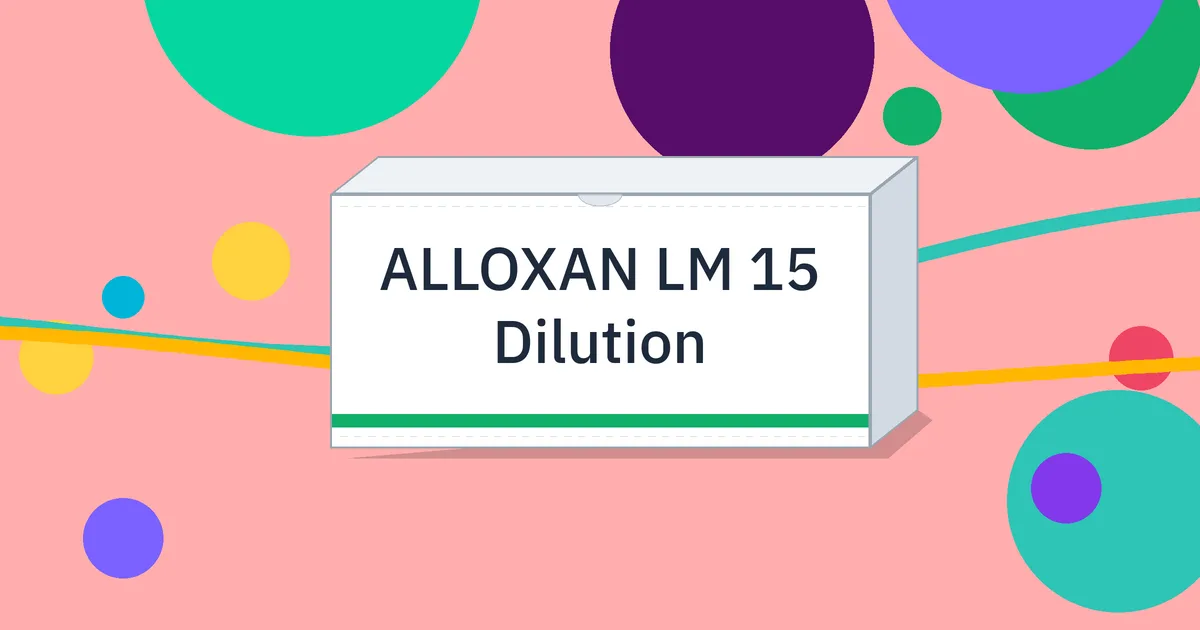 Symbolbild: Packung mit der Aufschrift ALLOXAN LM 15 Dilution (PZN 13312066) – Verfügbarkeit und Bezug in Apotheken in Frankfurt am Main