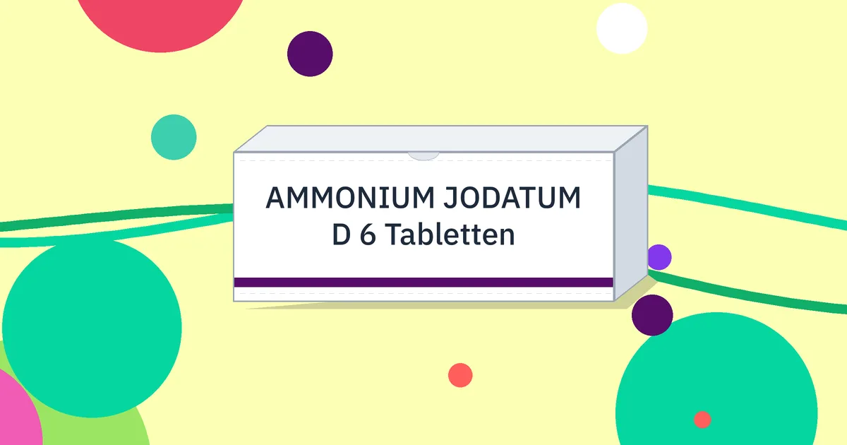 Symbolbild: Packung mit der Aufschrift AMMONIUM JODATUM D 6 Tabletten (PZN 02625046) – Verfügbarkeit und Bezug in Apotheken in Frankfurt am Main