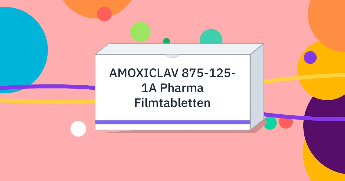 Symbolbild: Packung mit der Aufschrift AMOXICLAV 875-125-1A Pharma Filmtabletten (PZN 18675454) – Verfügbarkeit und Bezug in Apotheken in Frankfurt am Main