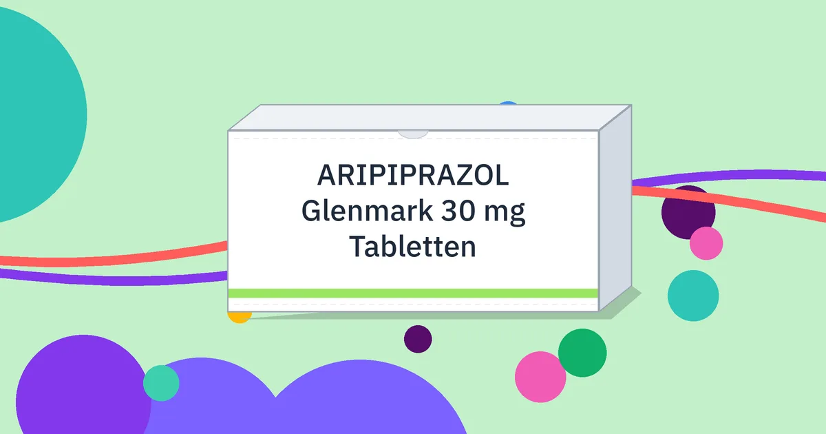 Symbolbild: Packung mit der Aufschrift ARIPIPRAZOL Glenmark 30 mg Tabletten (PZN 10788495) – Verfügbarkeit und Bezug in Apotheken in Frankfurt am Main
